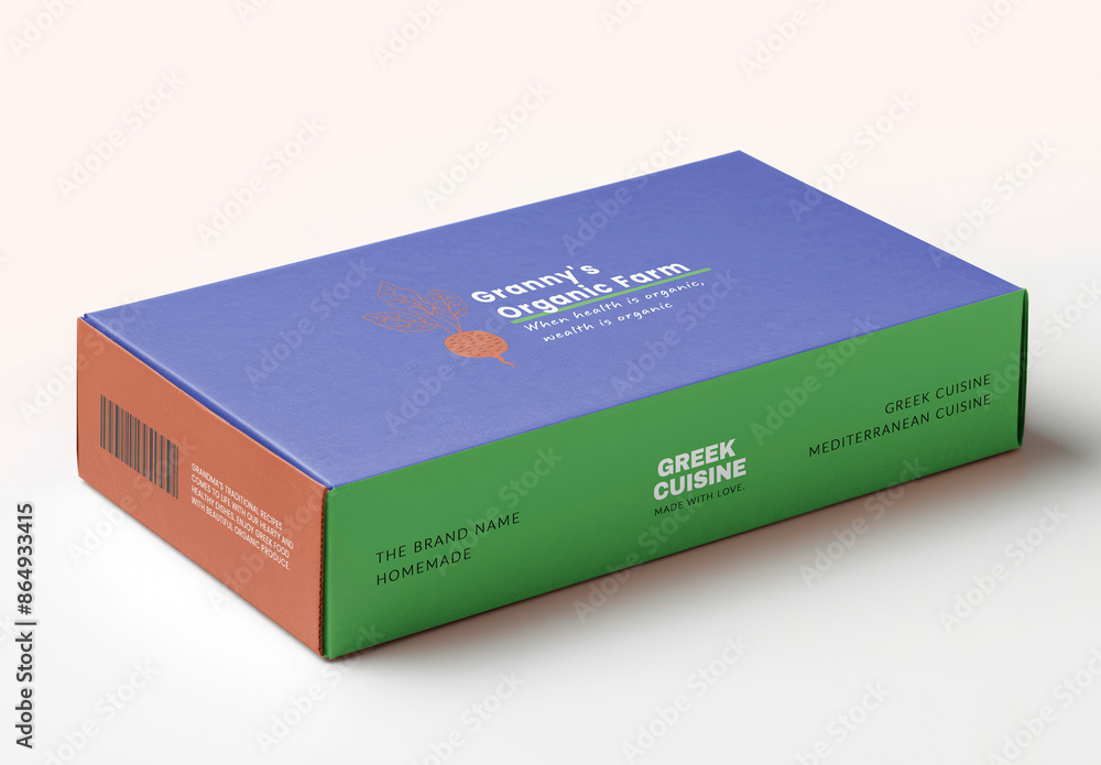 Colorful Cardboad Box Mockup With Generative AI Stock Template | Adobe ...