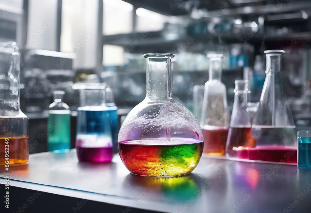 Interior of clean modern white medical or chemical laboratory ...