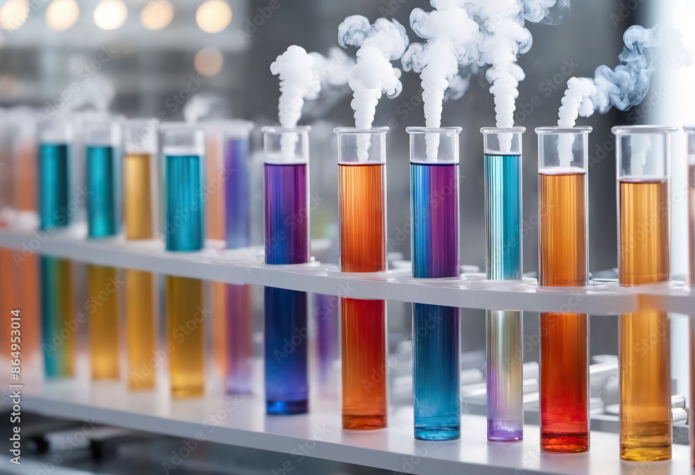 Interior of clean modern white medical or chemical laboratory ...