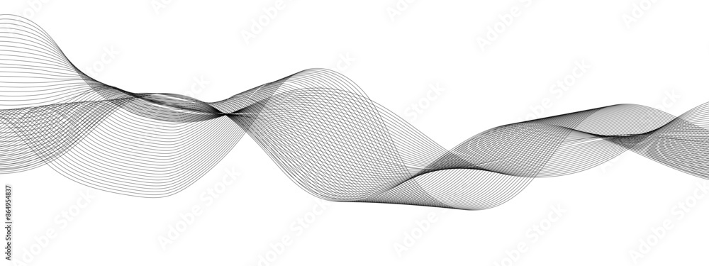 Abstract wave and curved blend lines on transparent background. Sound ...
