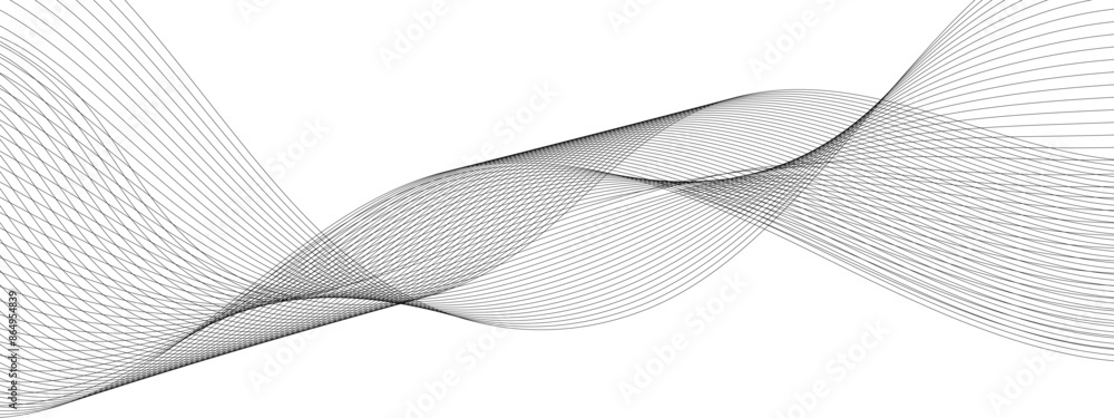 Abstract wave and curved blend lines on transparent background. Sound ...