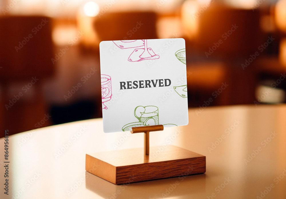 Table Reservation Standing Sign Mockup With Generative AI Stock ...