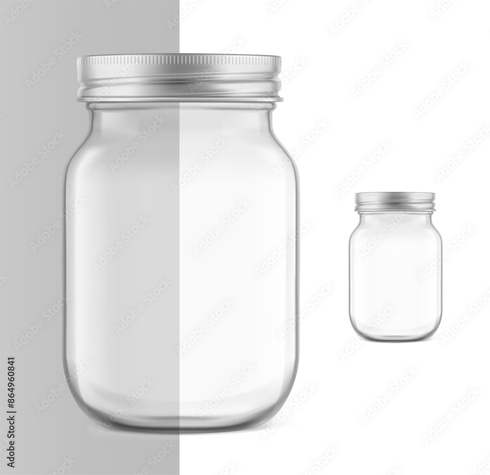 Mason jar mockup for food, diy. High realistic. Vector illustration ...