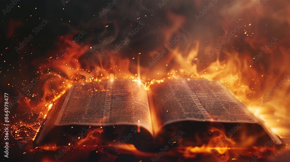 Book of Judges. Open bible revealing the name of the book of the bible in a epic cinematic ...