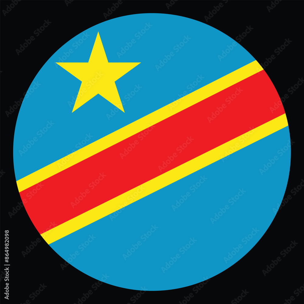 Democratic Republic of Congo flag button vector illustration isolated ...