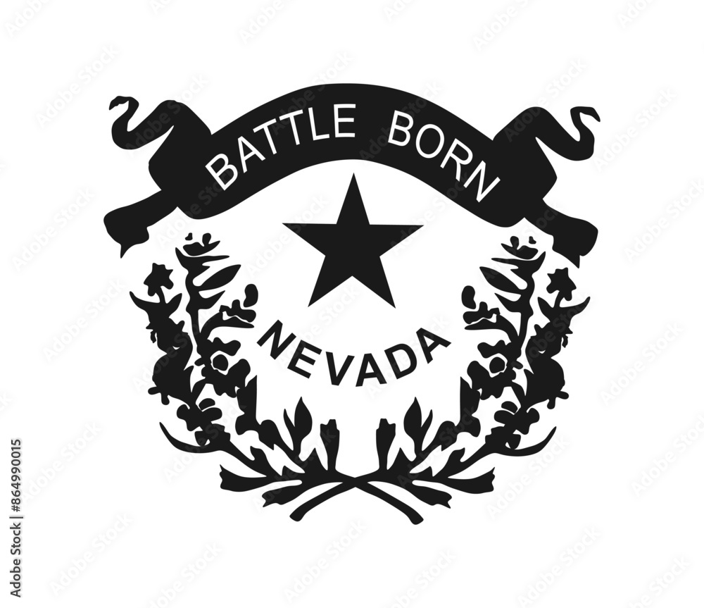 Nevada coat of arms vector silhouette illustration isolated. Nevada ...