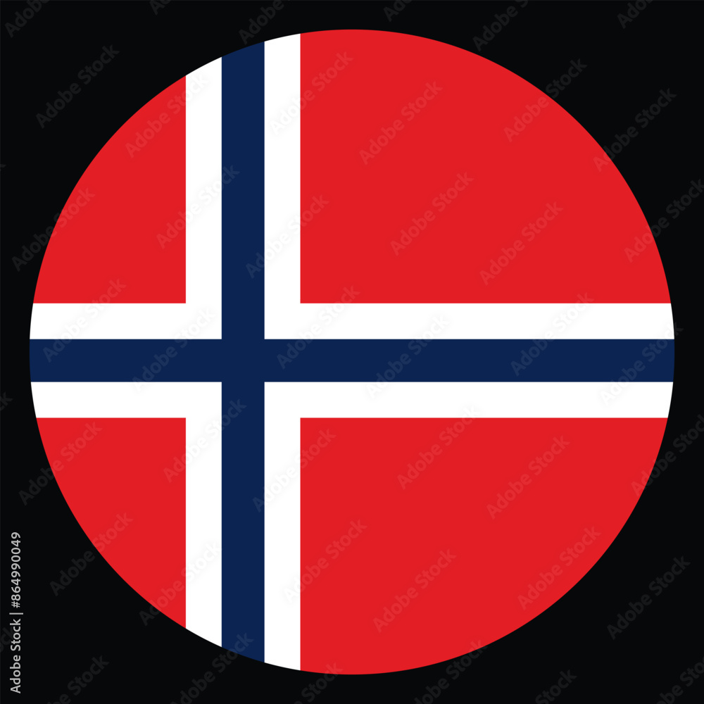 Circle badge Norway flag button vector illustration isolated on ...