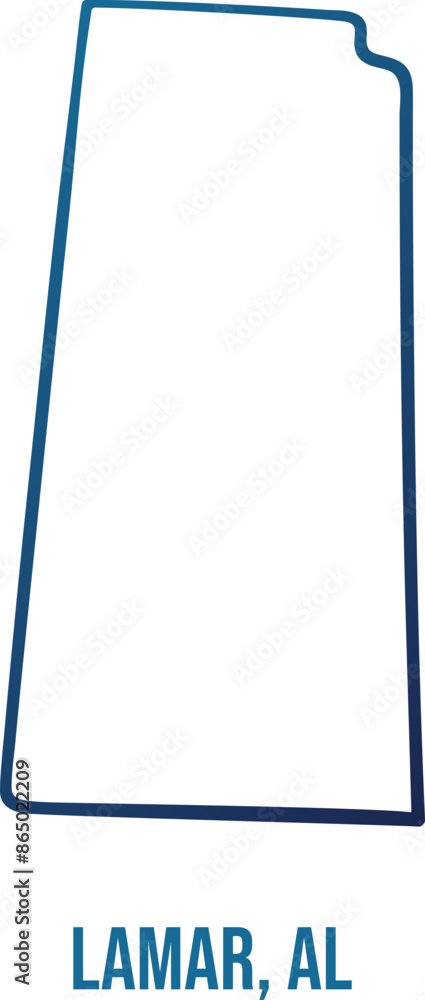 USA,Alabama state,lamar county simplified contour map.Navy blue ...