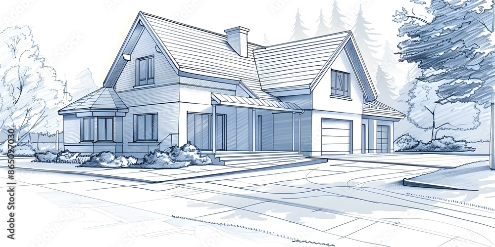 Draw a Perspective View of a House Exterior. Concept I'm here to help ...