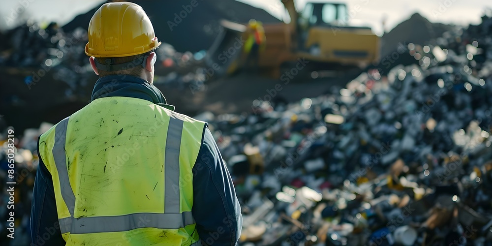 Engineer manages recycling operations at landfill site focusing on ...