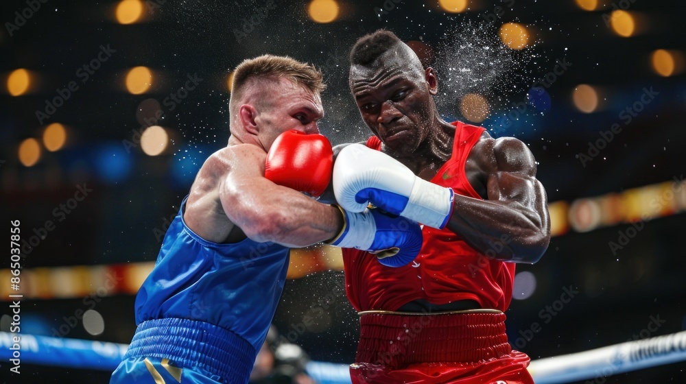 Foto de The explosive power of the Olympic 2024 boxing match, with ...