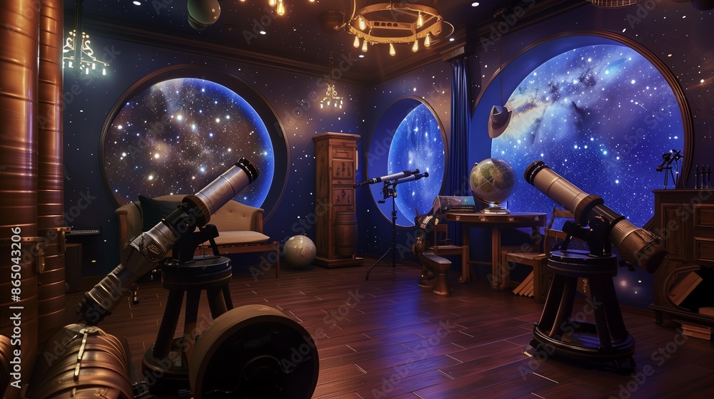A celestial observatory guest room with celestial-themed observatory ...