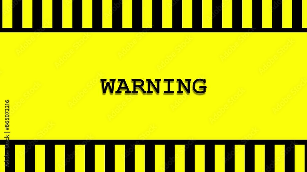 Animated of warning concept icon , Seamless Warning Alert word on black ...