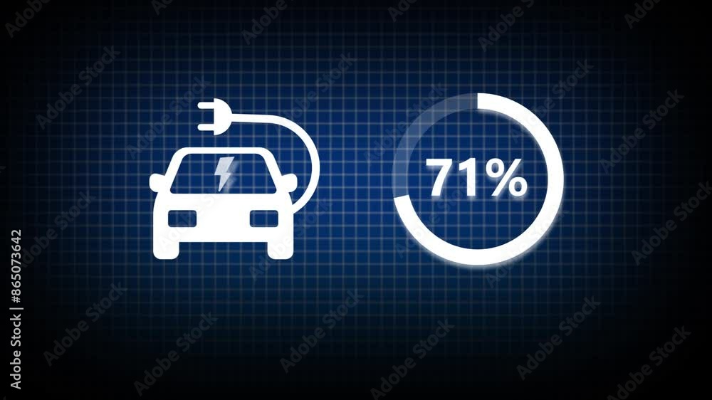 Electric car Charging dashboard display icon isolated.Electrical ...