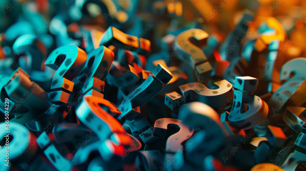 3D images of question marks were scattered around. Thoughts about ...