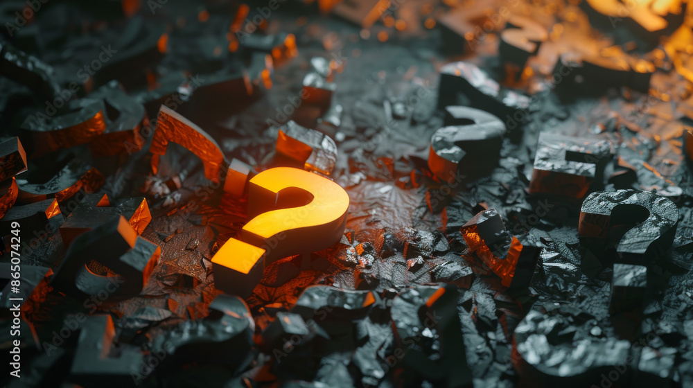 3D images of question marks were scattered around. Thoughts about ...