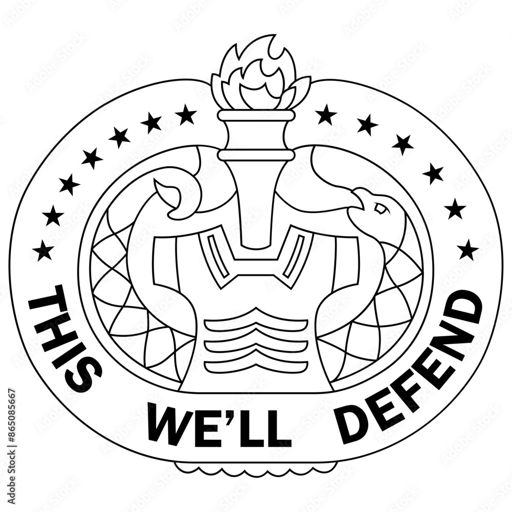 Army Drill Sergeant Identification Vector File Blank, outline vector ...