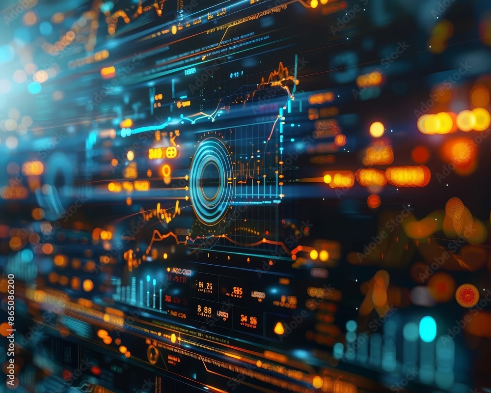 Advanced AI system analyzing big data with machine learning algorithms ... Advanced AI system analyzing big data with machine learning algorithms ...