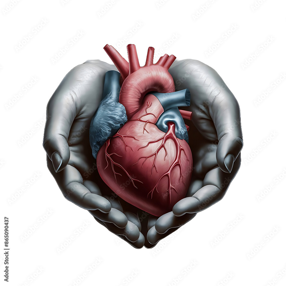 Hands holding human heart world organ donation day 2024 transparent ...