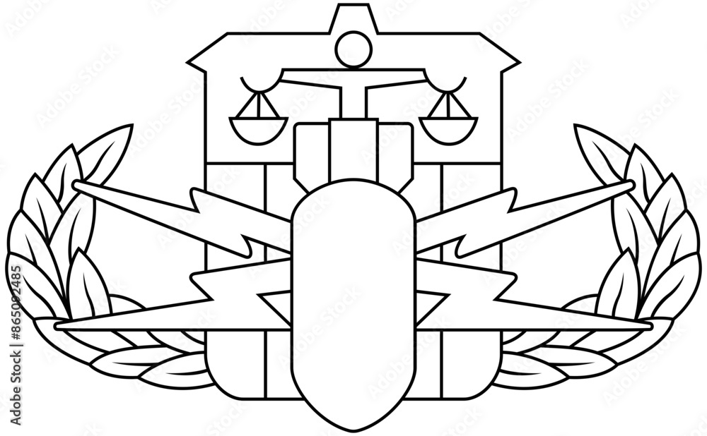 Civilian EOD Insignia Vector File blank, outline vector, svg badge, dxf ...