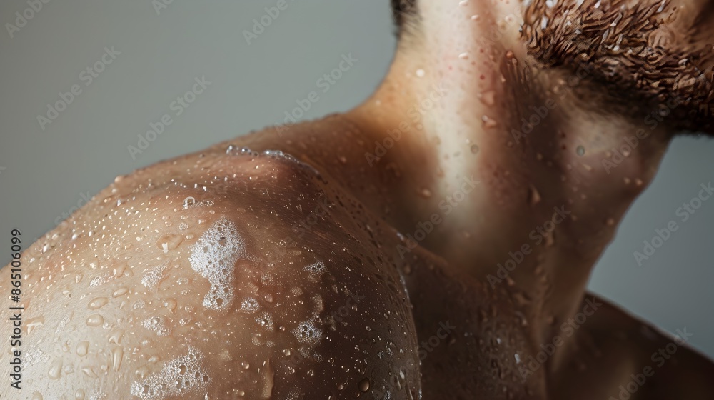 Closeup of Shingles Rash on Male Torso Showing Skin Irritation and ...
