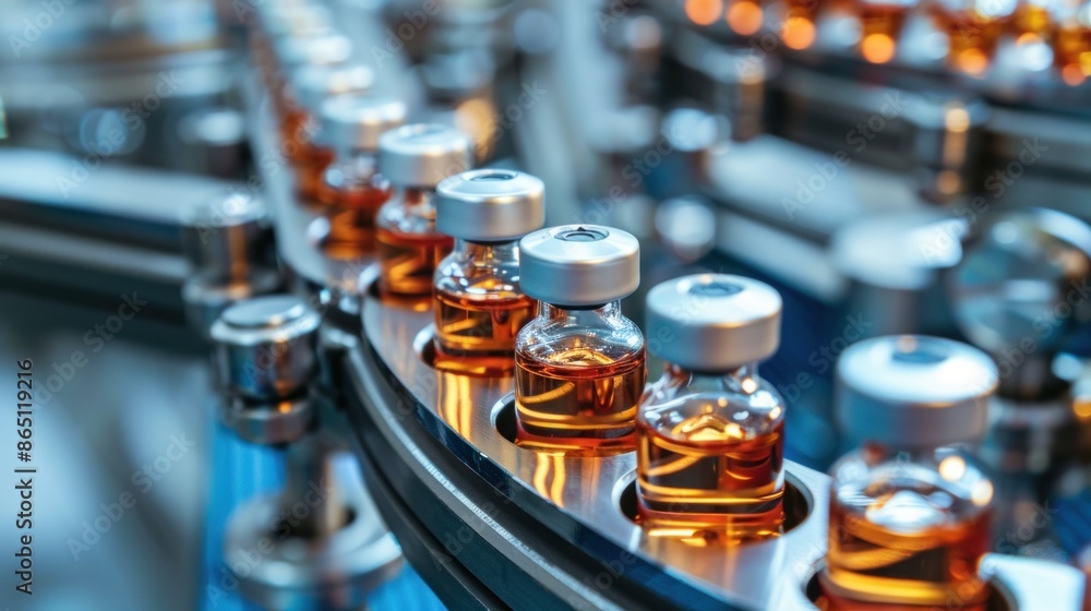 pharmaceutical plant with modern medical tube production line, glass ...