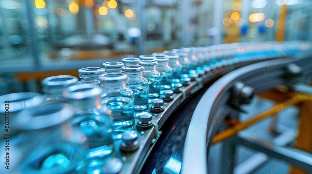 pharmaceutical plant with modern medical tube production line, glass ...