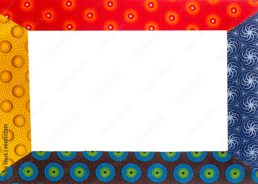 colorful frame made from various patterns of Iconic South African ...