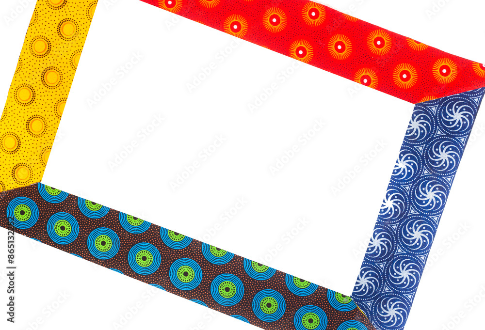 abstract crop of a colourful frame made from various patterns of Iconic ...