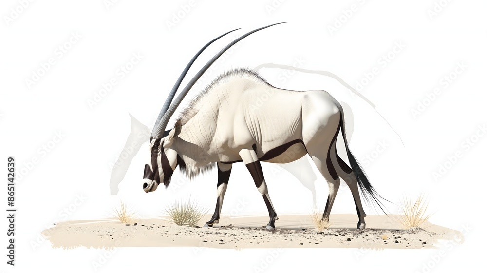 1. Generate a detailed digital illustration of an Oryx in full-body ...