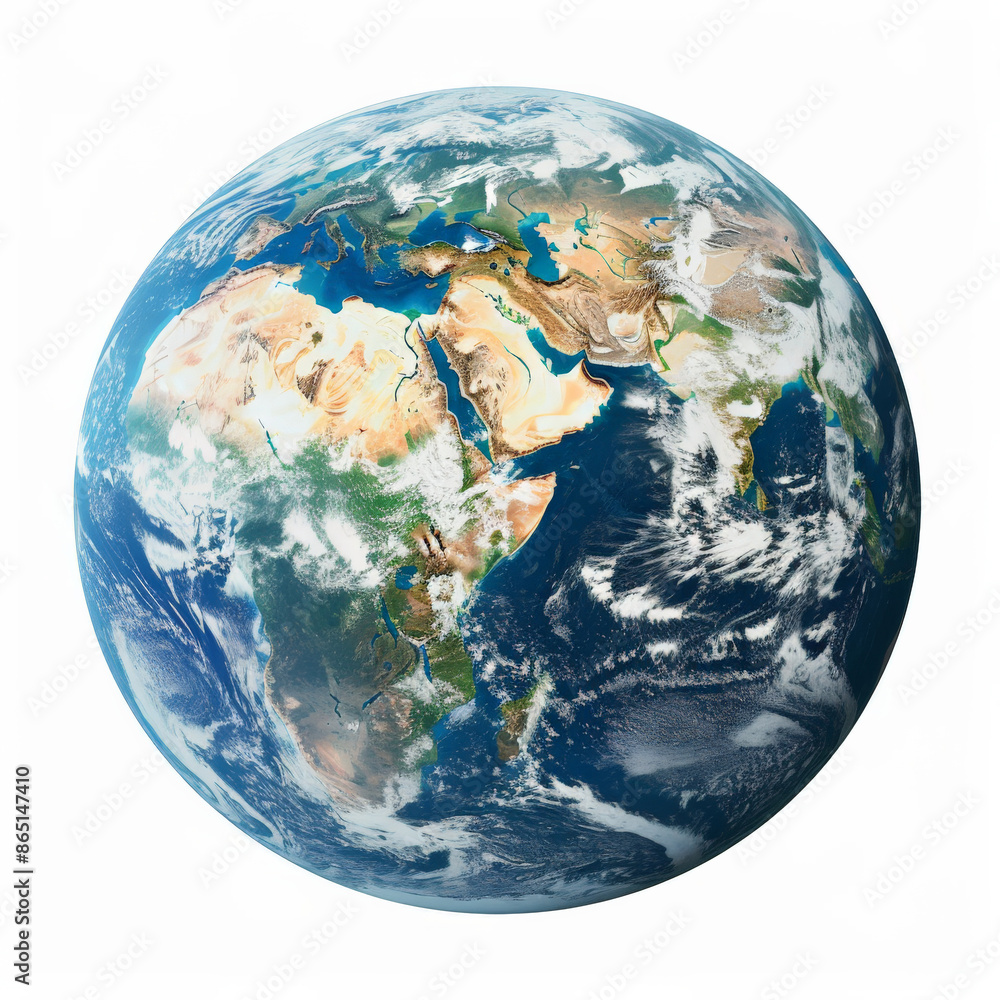 A highly detailed image of Earth from space, showing the continents ...