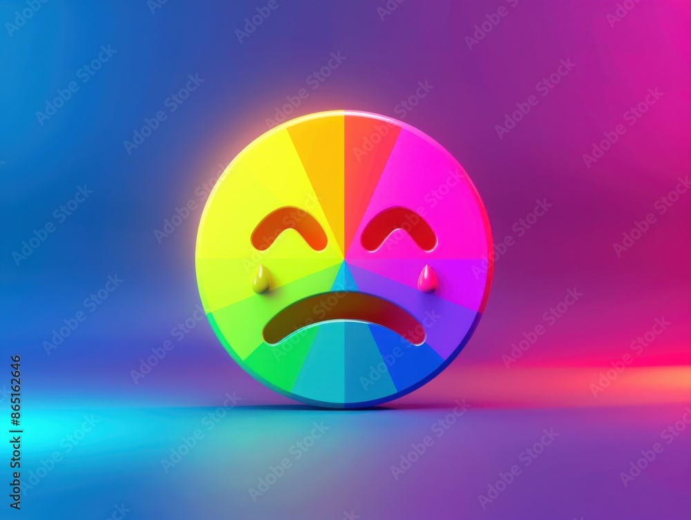 Emotion wheel (joy, anger, fear icons) (feeling symbols in color wheel ...