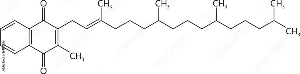 Vitamin k1 or phylloquinone formula, comprising a 2-methyl-1,4 ...