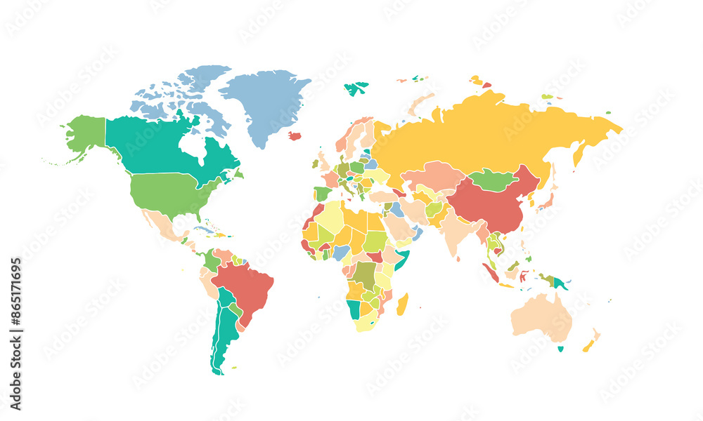 World map isolated modern colorful style. for website layouts ...