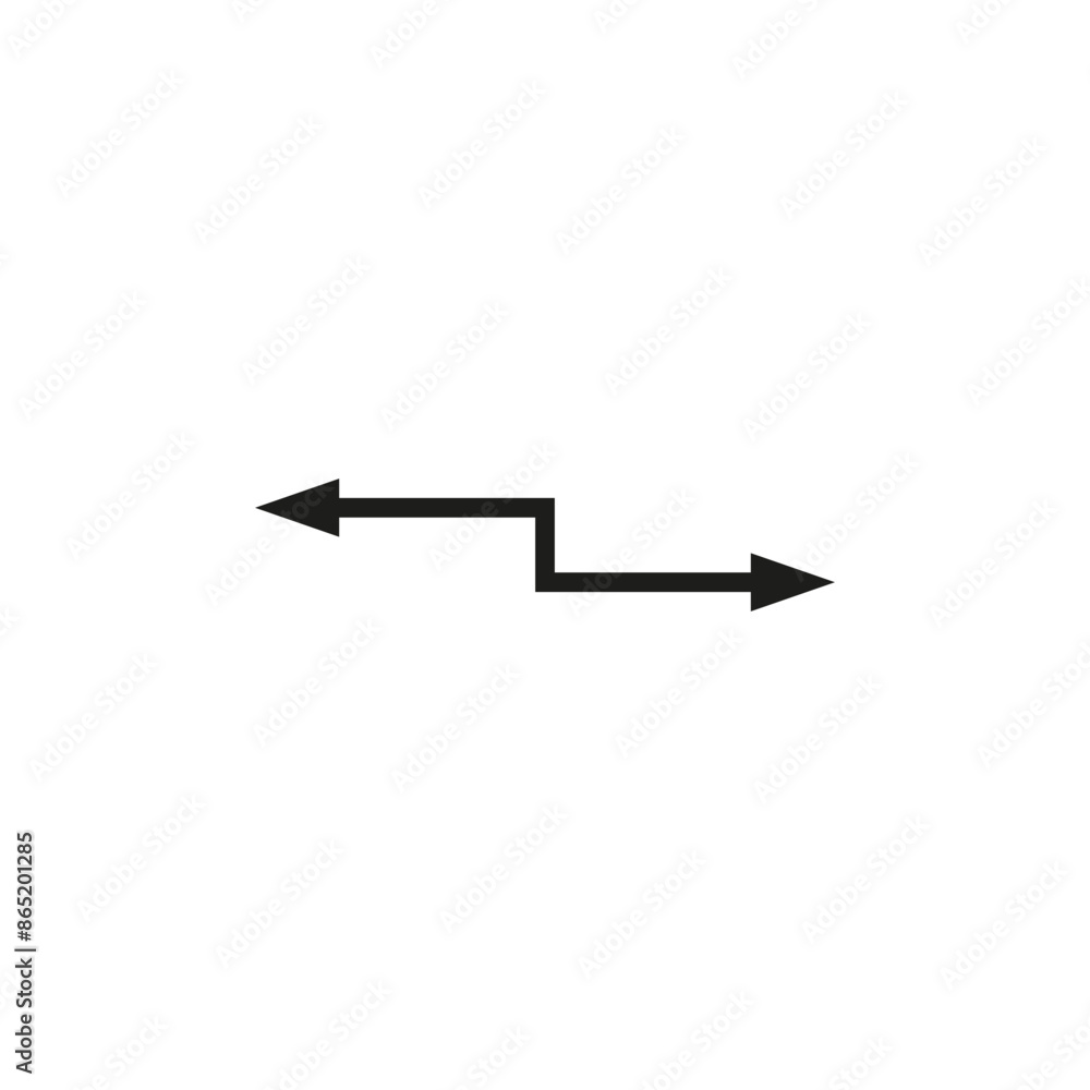 Dual arrow in the shape of a stair tread. Thin long angular double ...