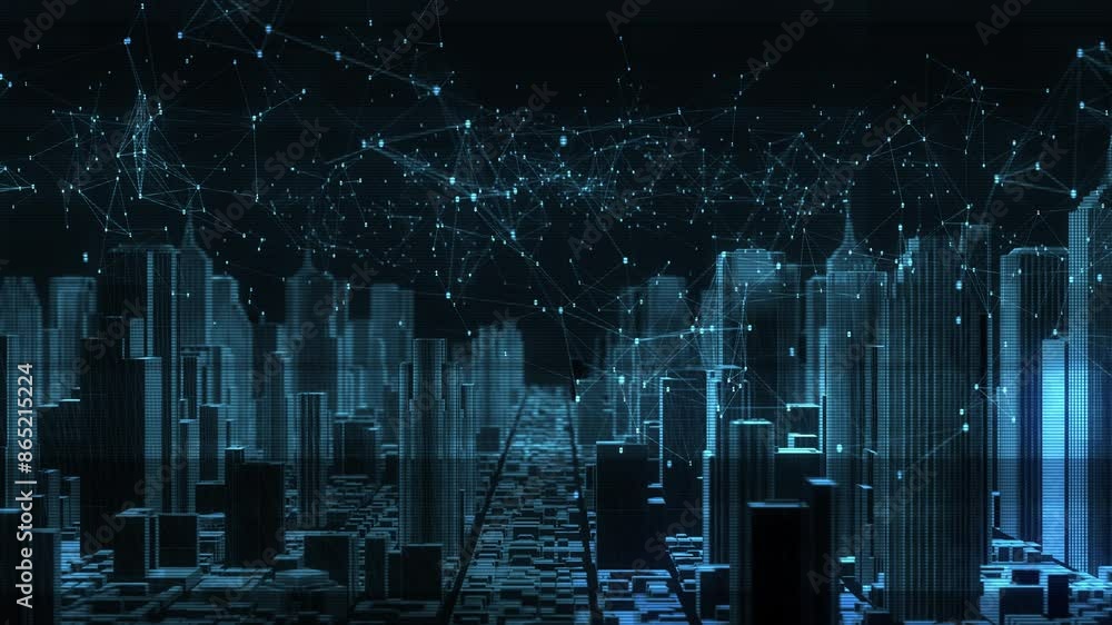 Digital city skyline Big data, Artificial intelligence, Internet of ...