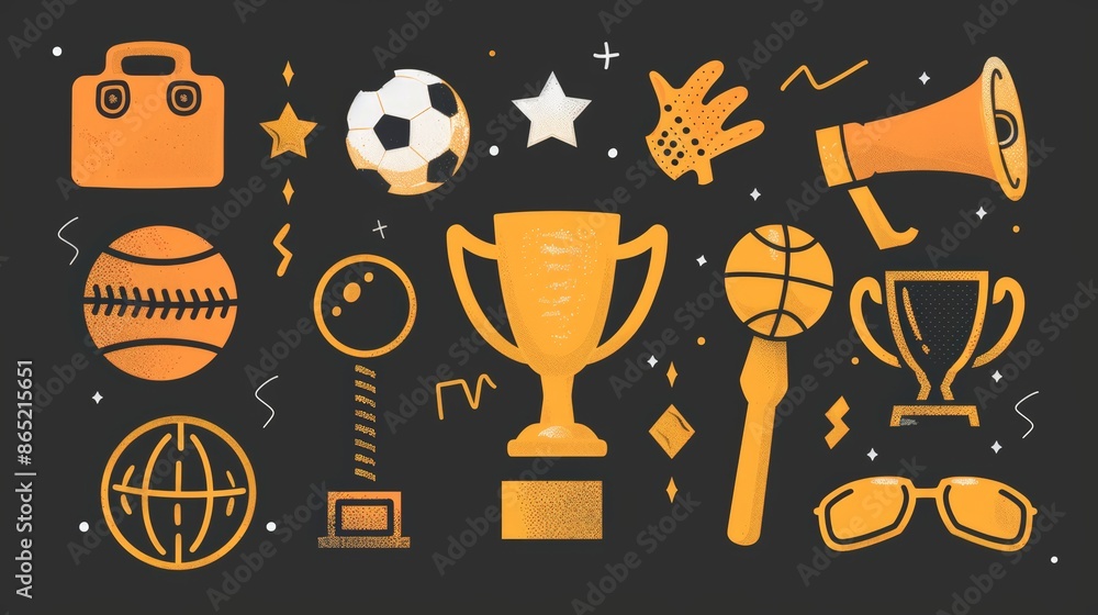 Icons in sports, such as team logos or trophy symbols, foster team ...