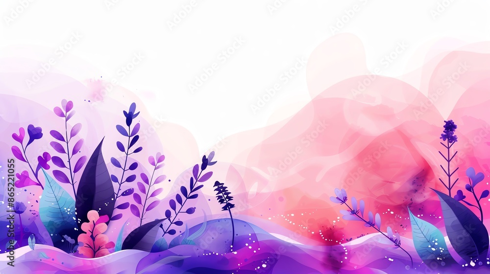 Lavender minimalist background with space above for text flat design side view wellness theme ...