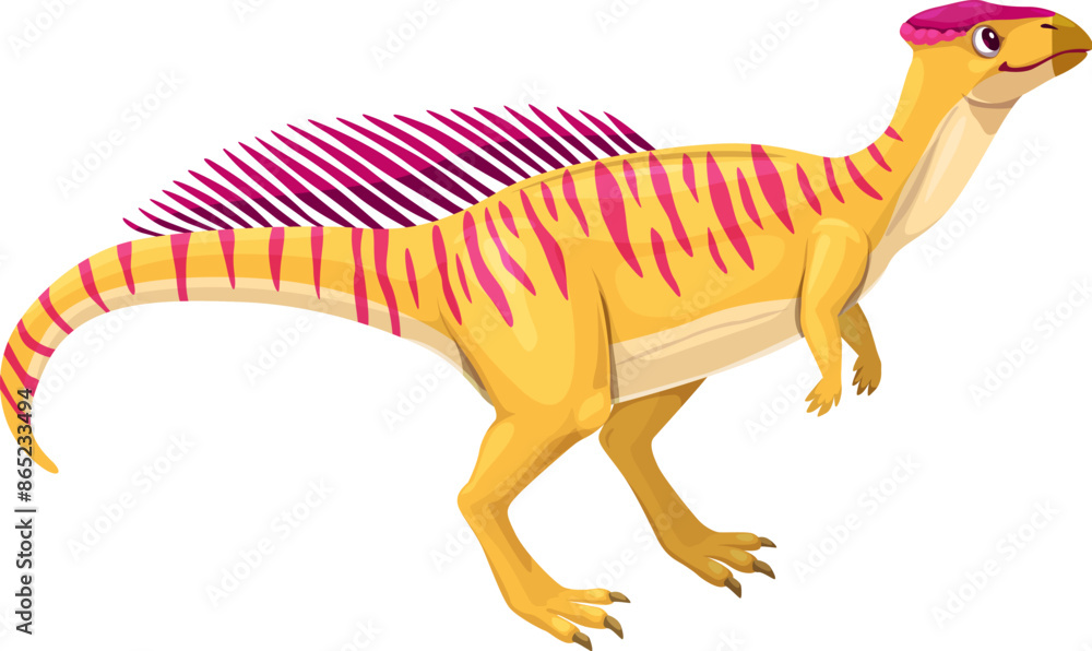 Cartoon wannanosaurus dinosaur character, jurassic period prehistoric ...