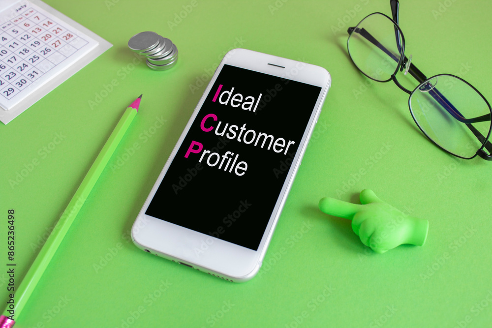 ICP ideal customer profile symbol. Concept words ICP ideal customer ...