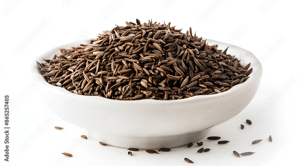 black cumin seeds isolated on a white background. useful food for ...