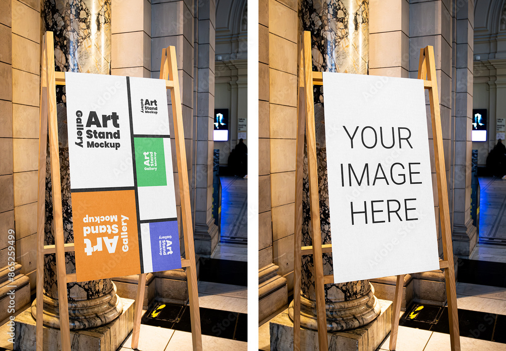 Modern Gallery Stand Mockup Stock Template | Adobe Stock
