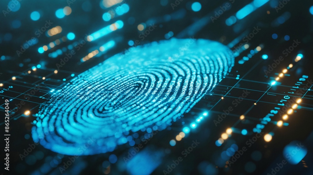 Fingerprint biometric identification system scanning for secure identification, integrated with ...