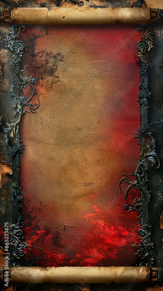 worn blank old paper scroll parchment texture and old fantasy vintage ...
