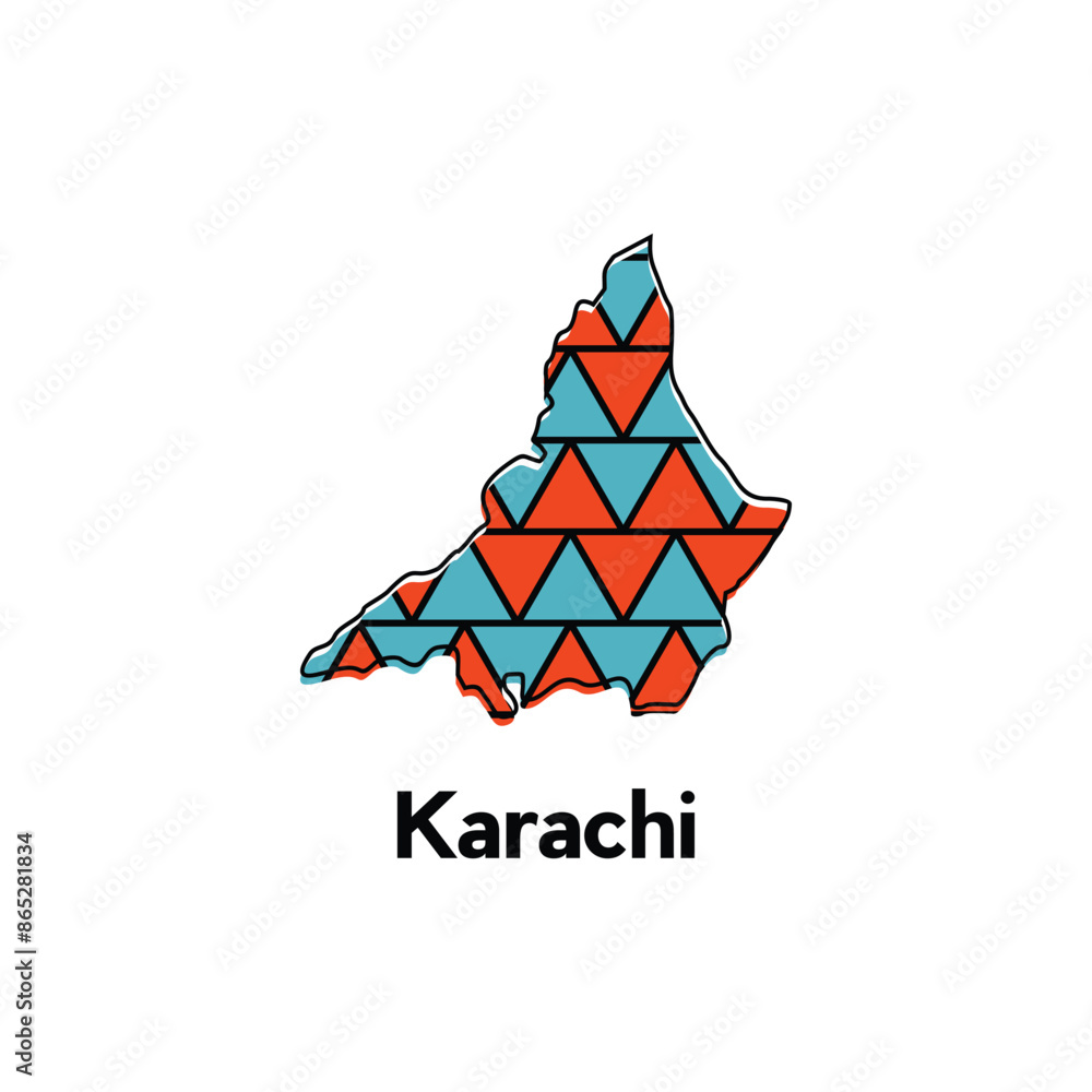 Map City of Karachi vector design template, Infographic vector map ...