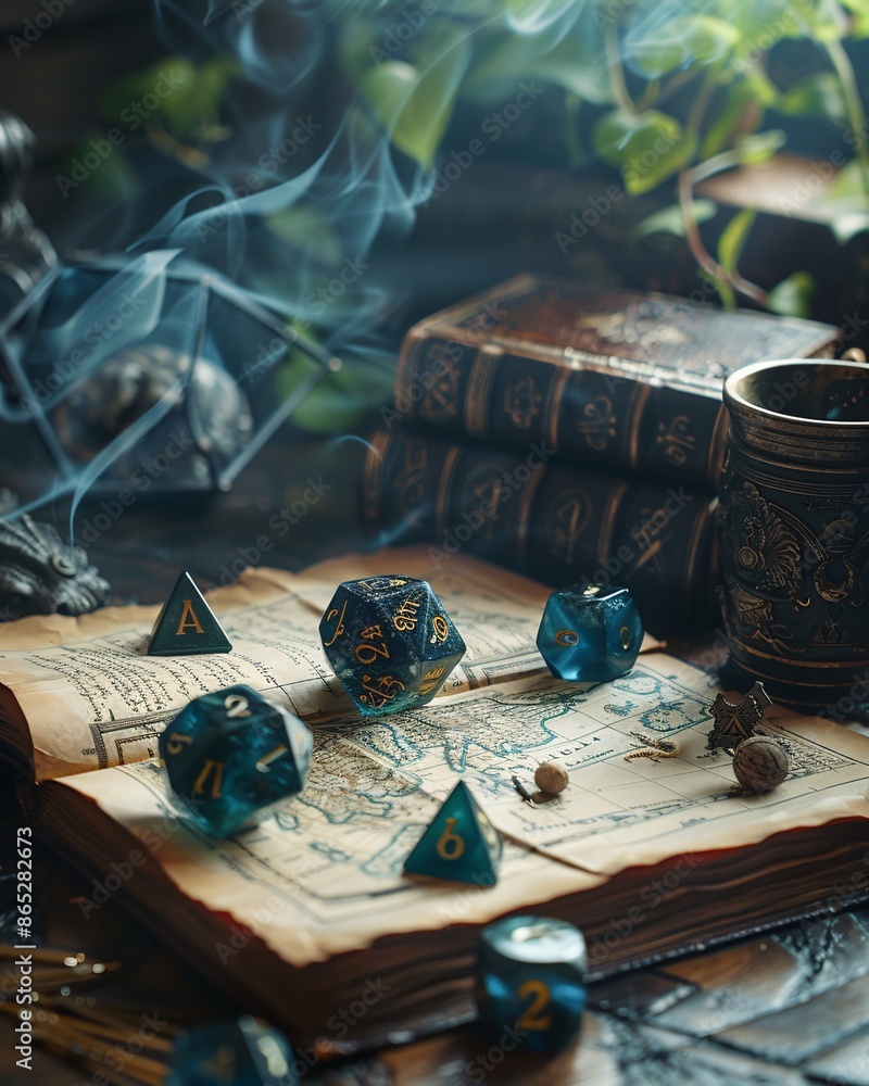 Fantasy dungeons and dragons theme of explorer desk features Treasure ...