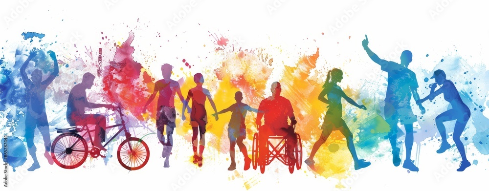 Watercolor painting depicts an international day of disabled persons ...