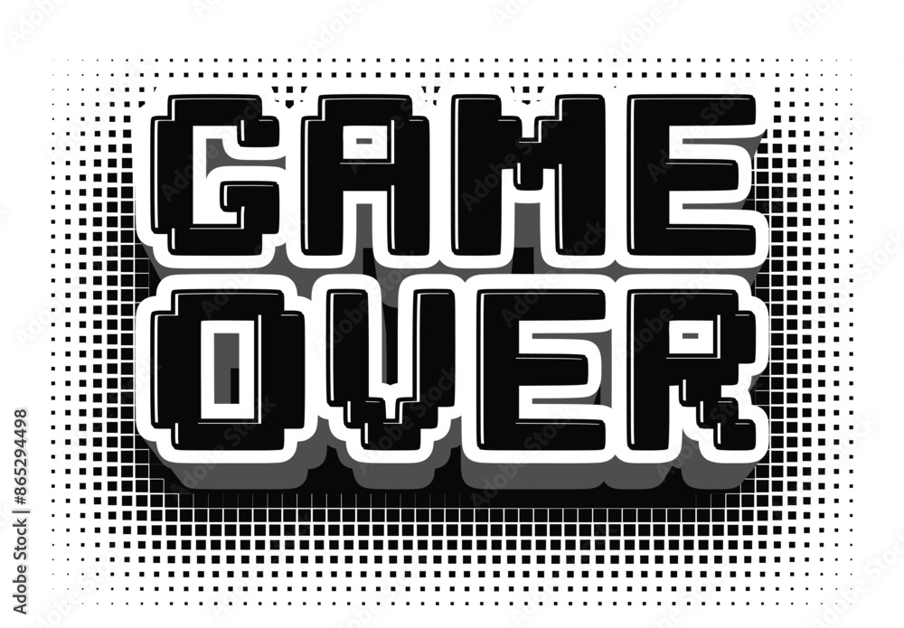 Game Over icon for UI game. End of game. Vector cartoon design header ...