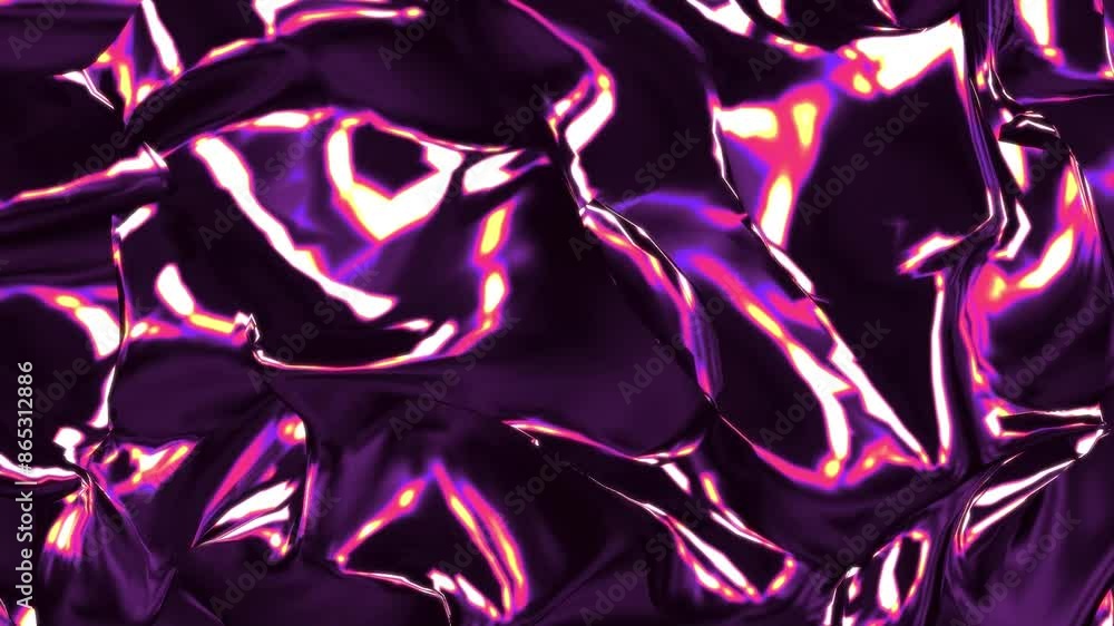 3D Metallic Neon Violet Liquid Shape Geometry Animation Glowing Neon ...