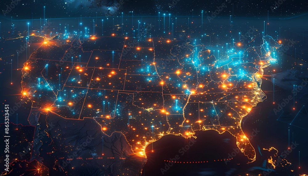 AI in Energy Grid Optimization, map of energy grids across North ...